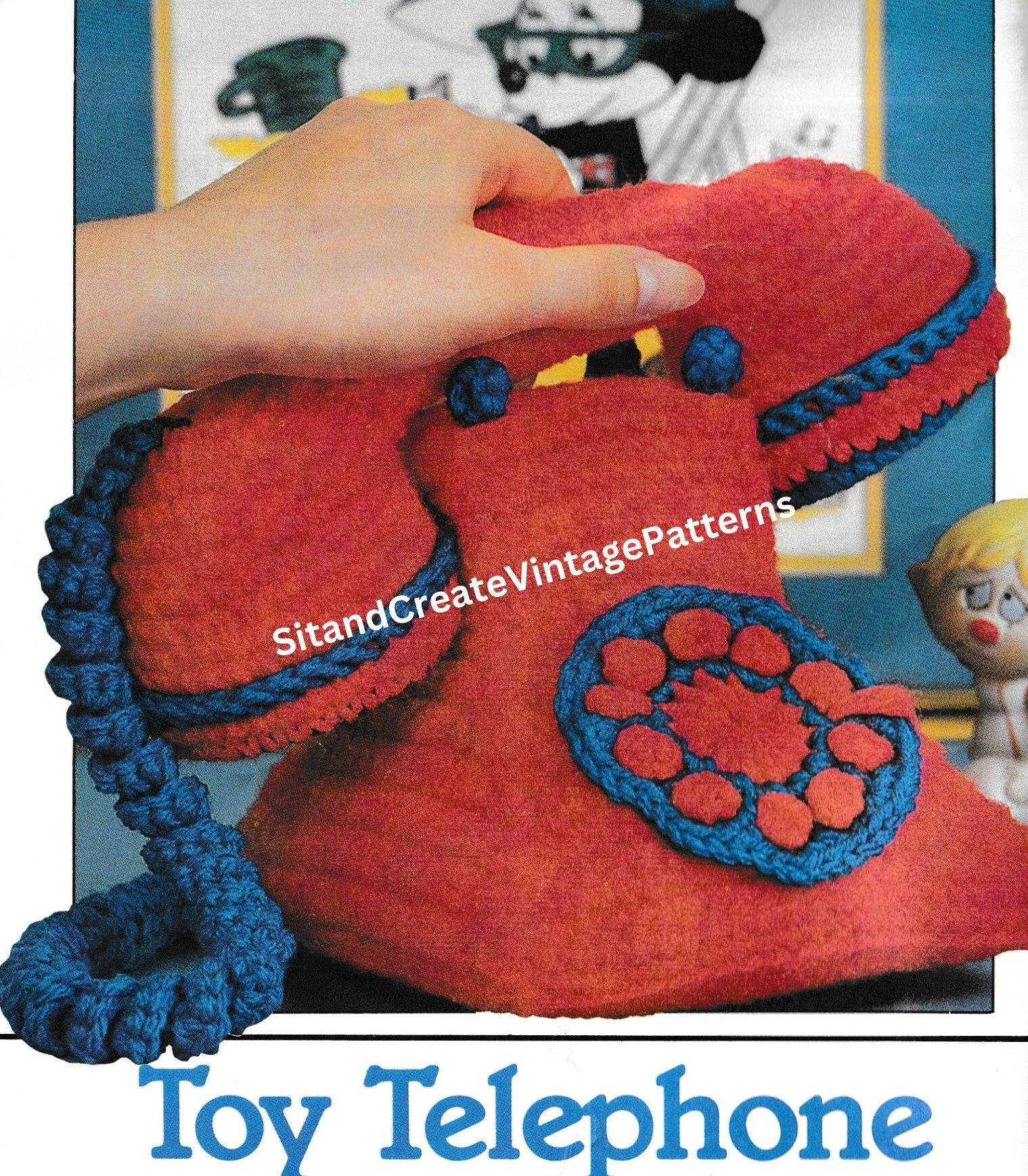 Vintage Crochet Toy Telephone - Etsy