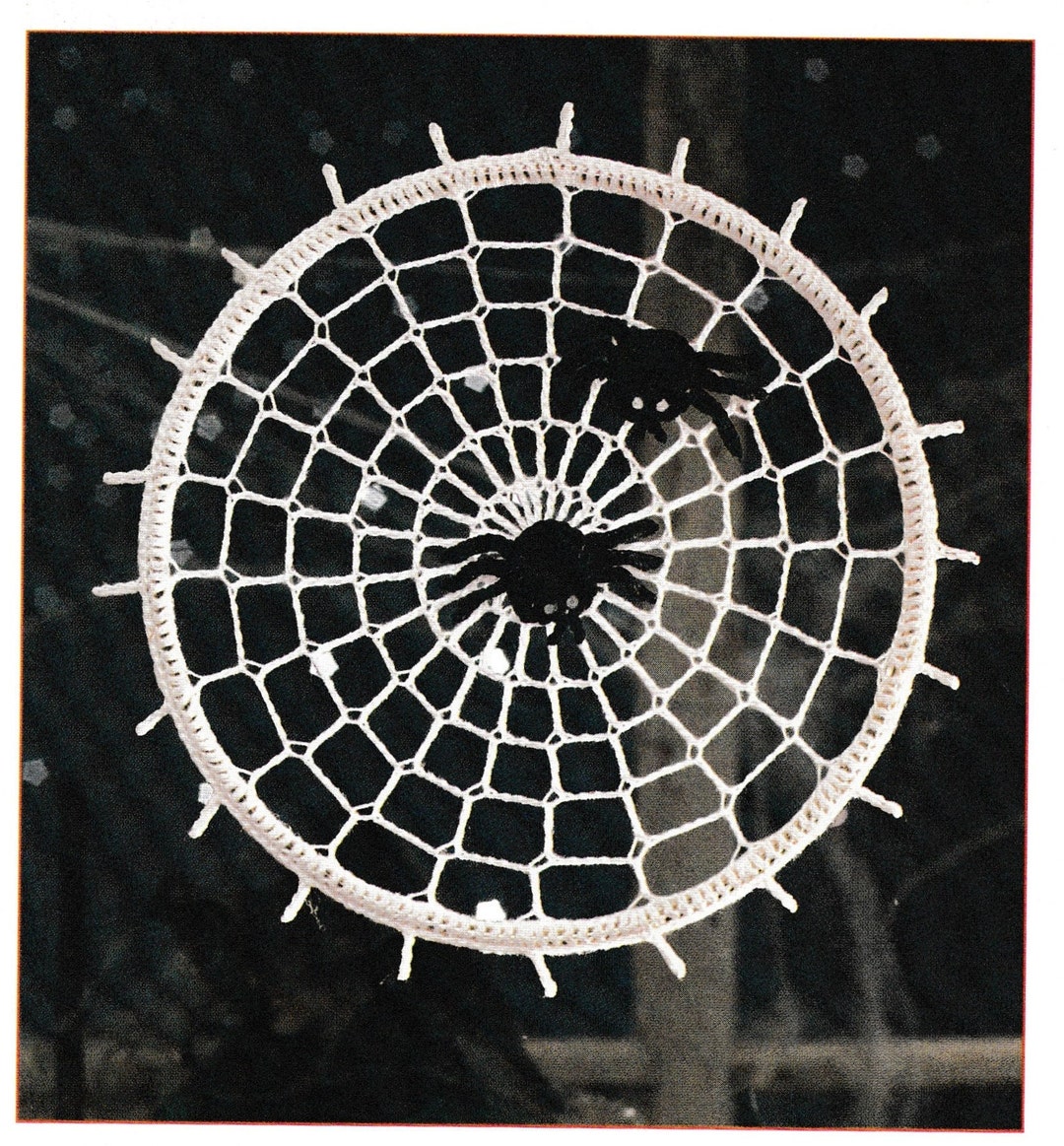 Vintage Crochet Halloween Spider Web - Etsy
