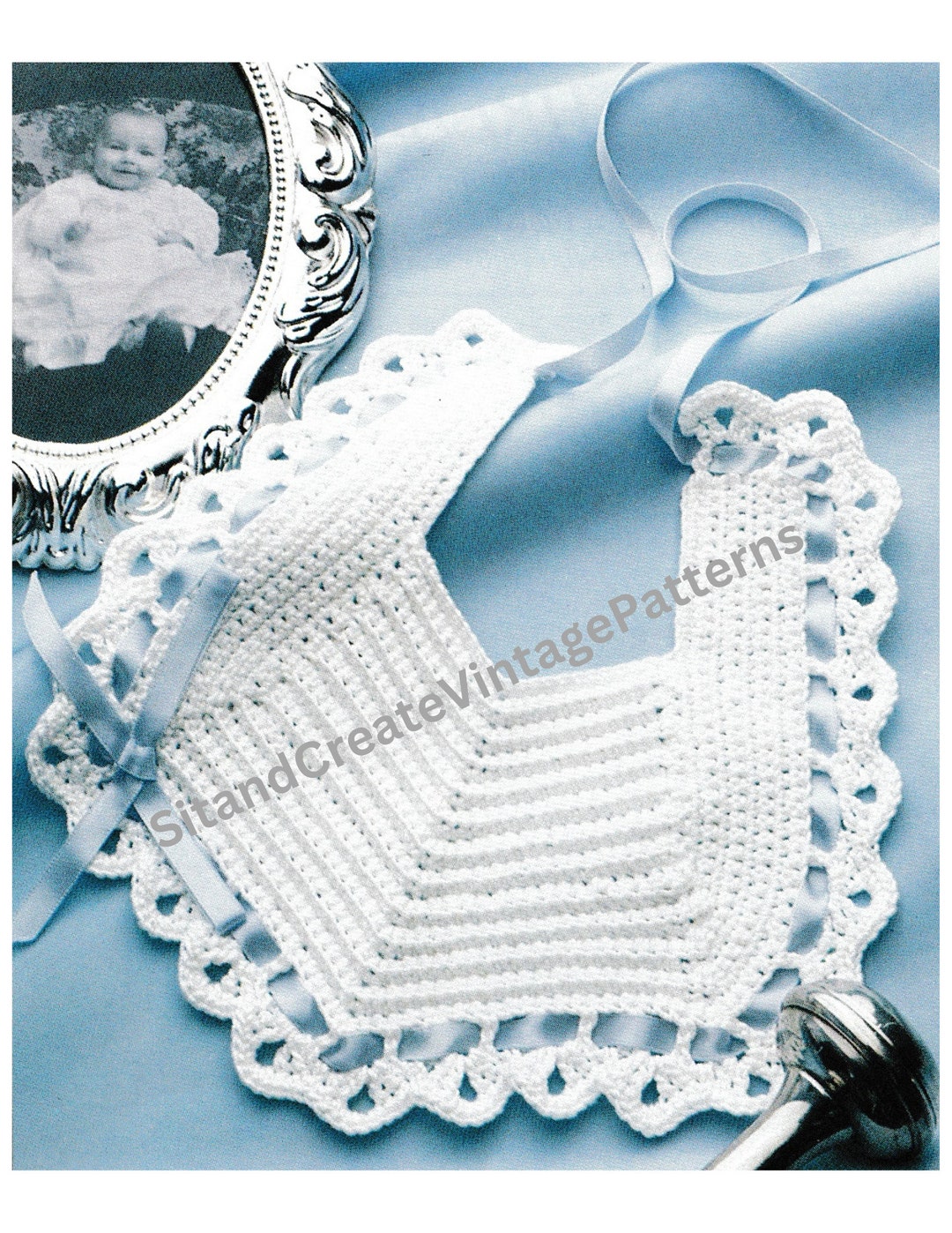 Vintage Crochet Pretty Baby Bib - Etsy
