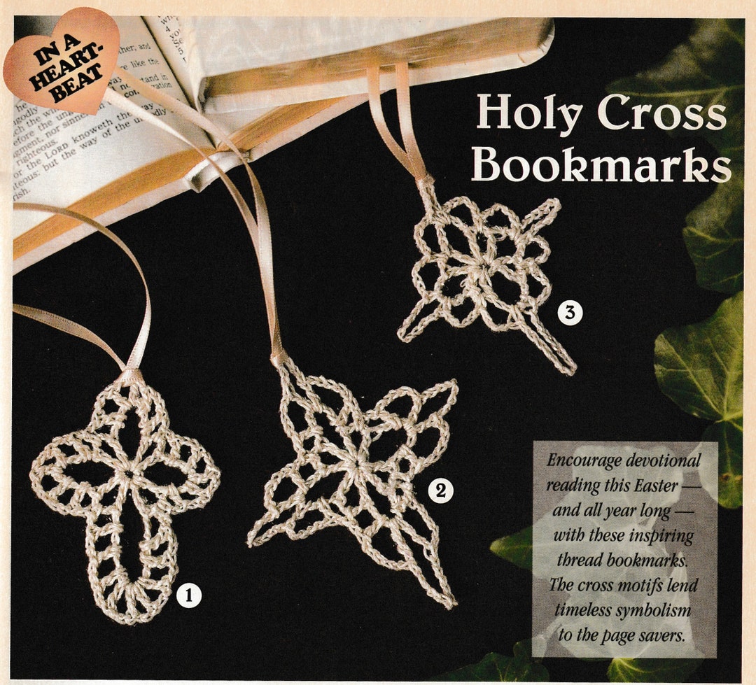 Vintage Crochet Holy Cross Bookmark - Etsy