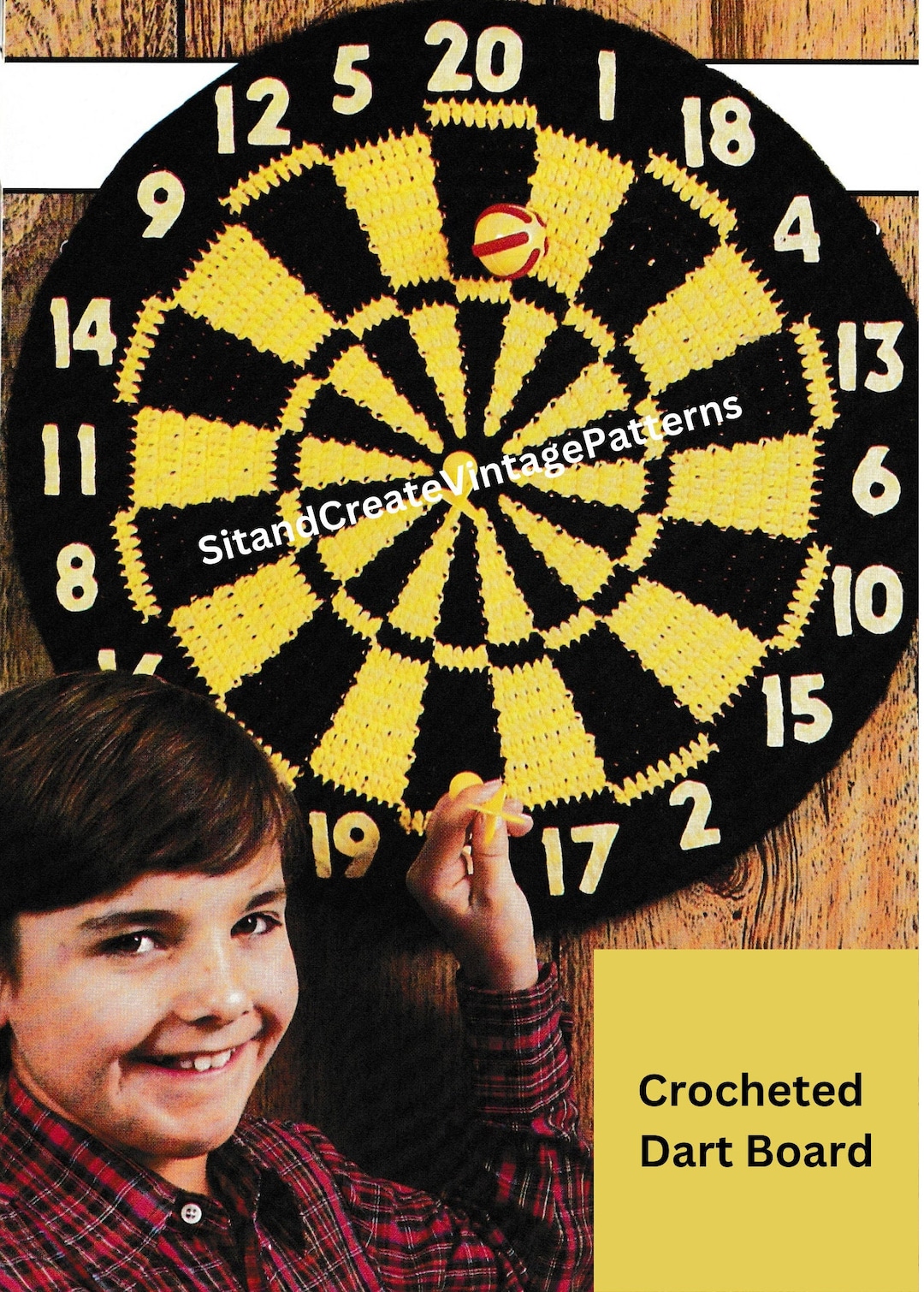 Vintage Crochet Dart Board - Etsy