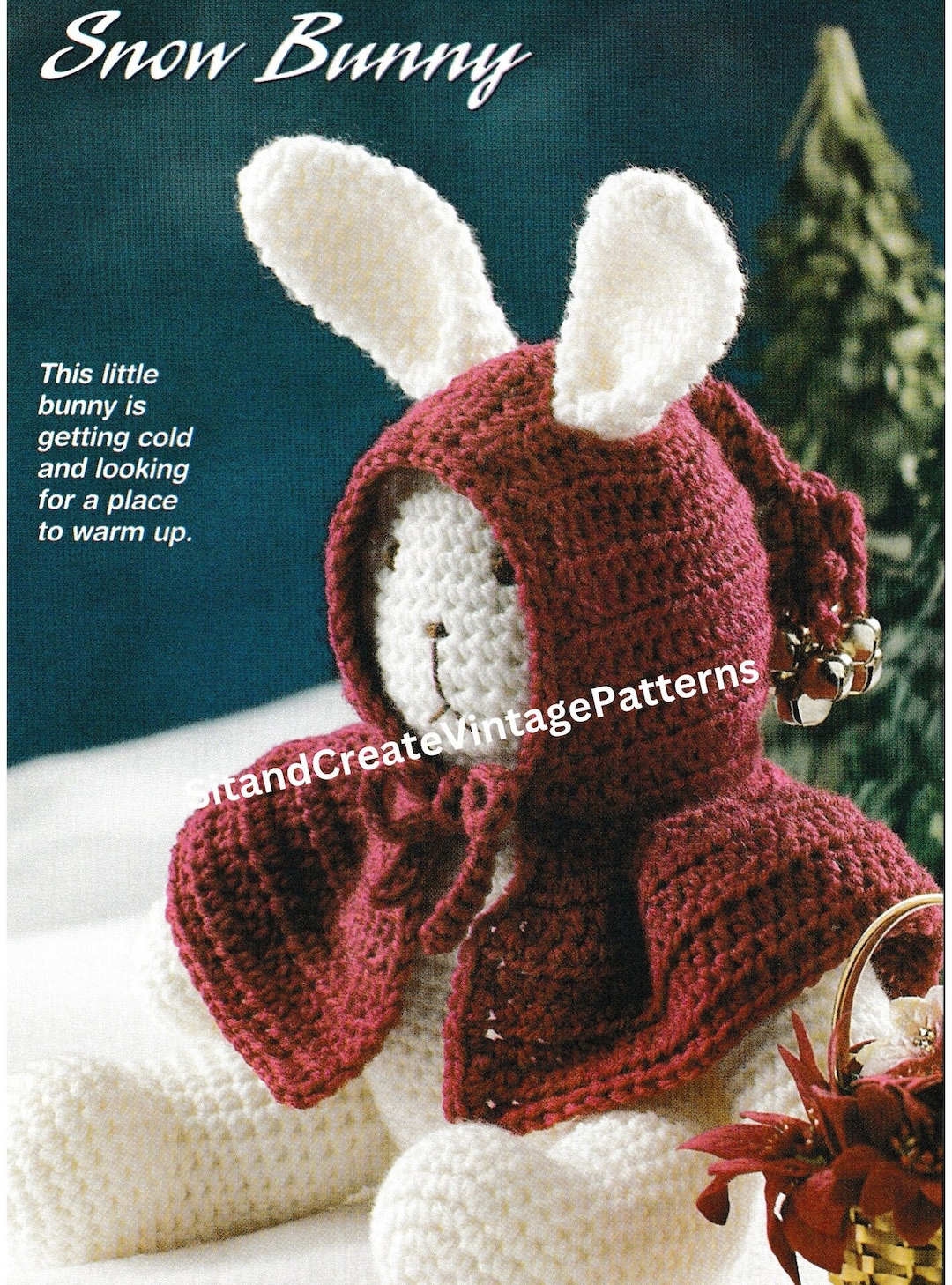 Vintage Crochet Snow Bunny - Etsy