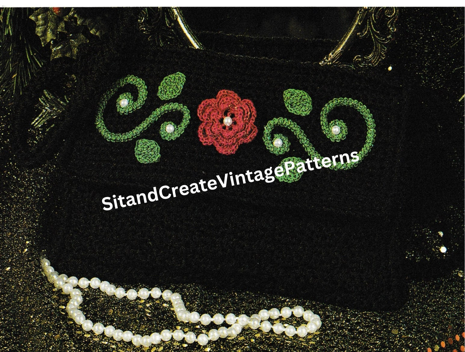 Vintage Crochet Red Rose Purse - Etsy