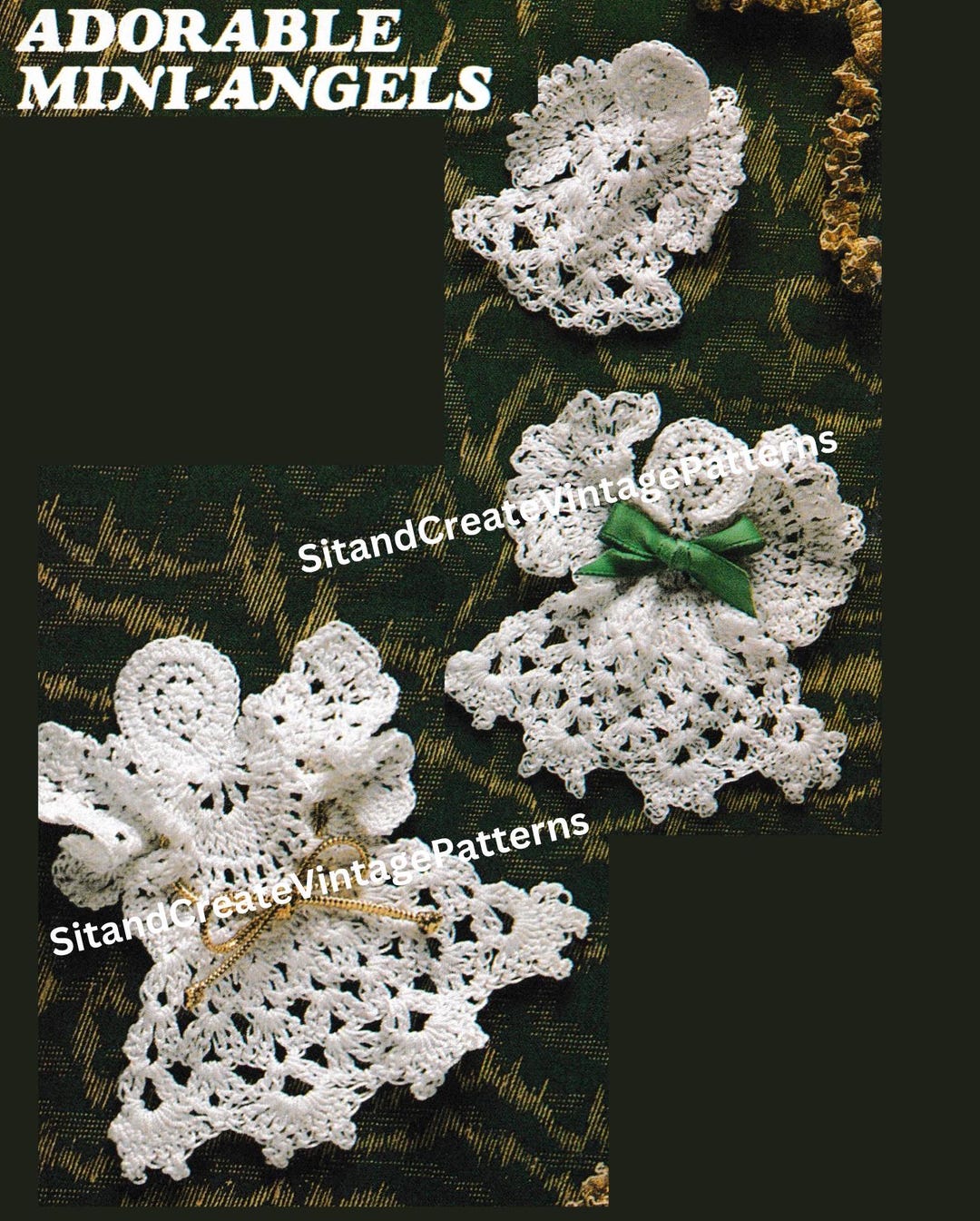 Vintage Crochet Mini Angel Pins/ornaments - Etsy