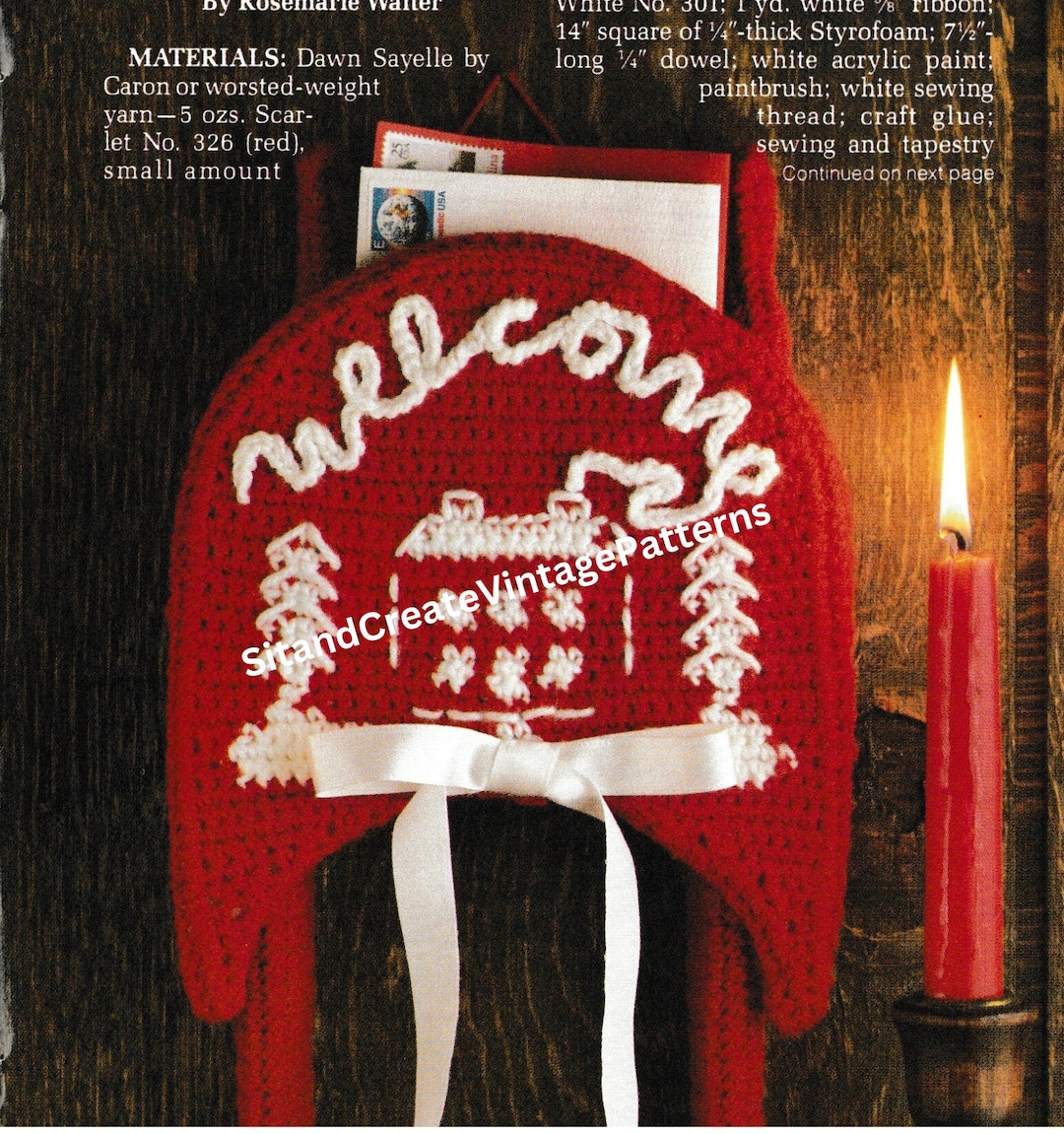 Vintage Crochet Red Sled/card Holder - Etsy