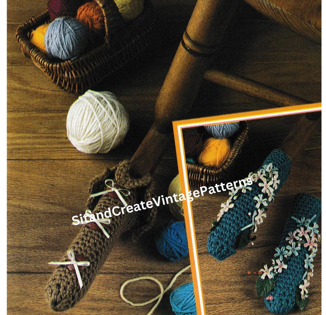 Vintage Crochet Rocking Chair Booties - Etsy