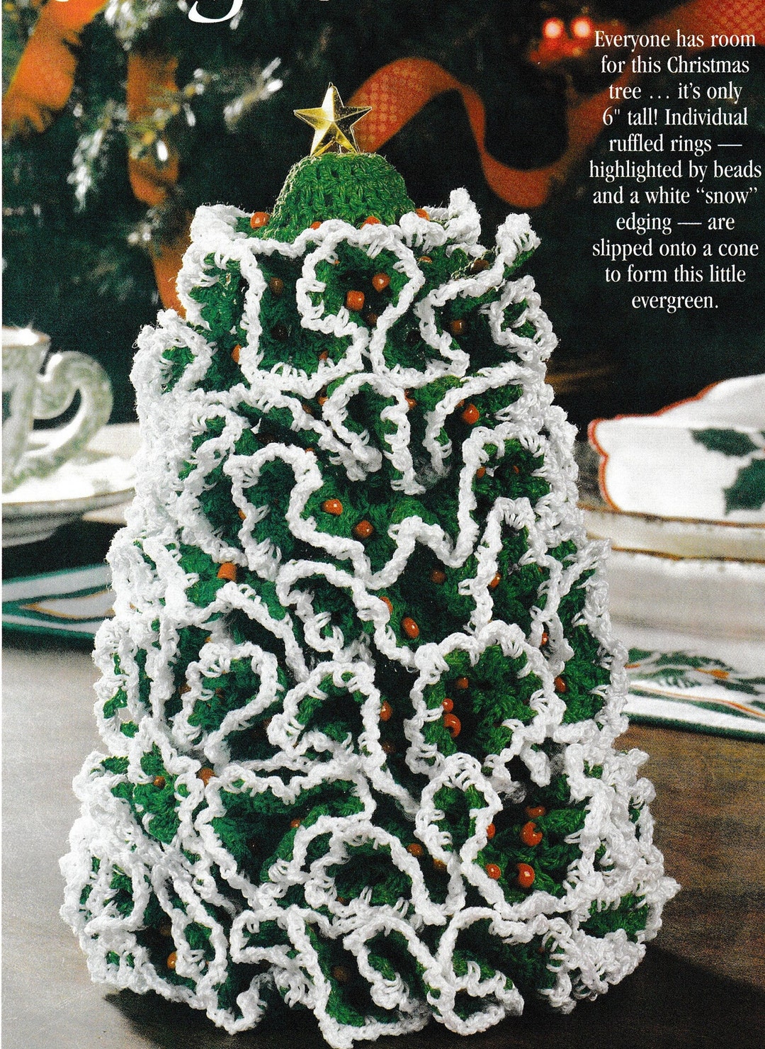 Vintage Crochet Ruffled Mini Tree - Etsy