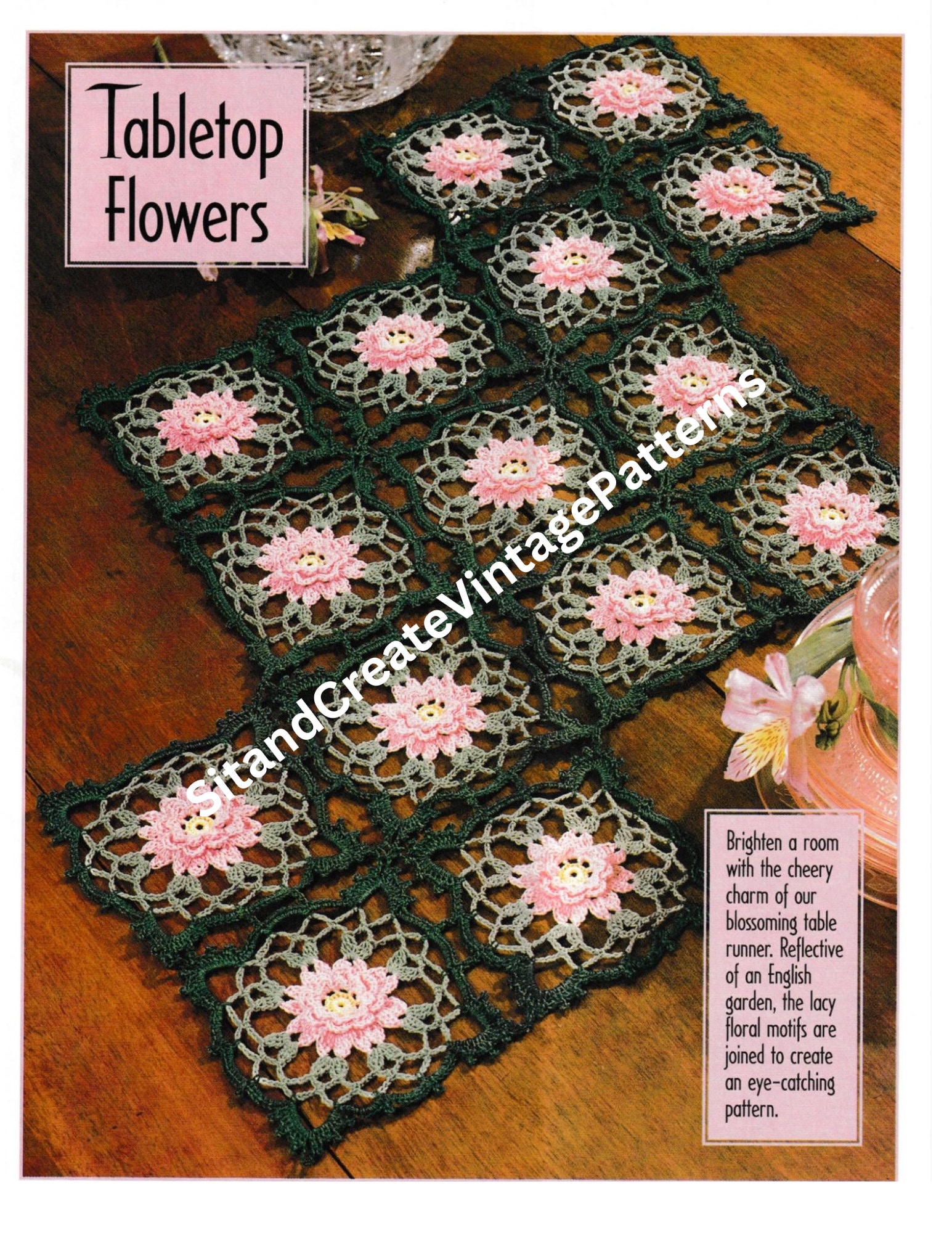 Vintage Crochet Flower Table Runner - Etsy
