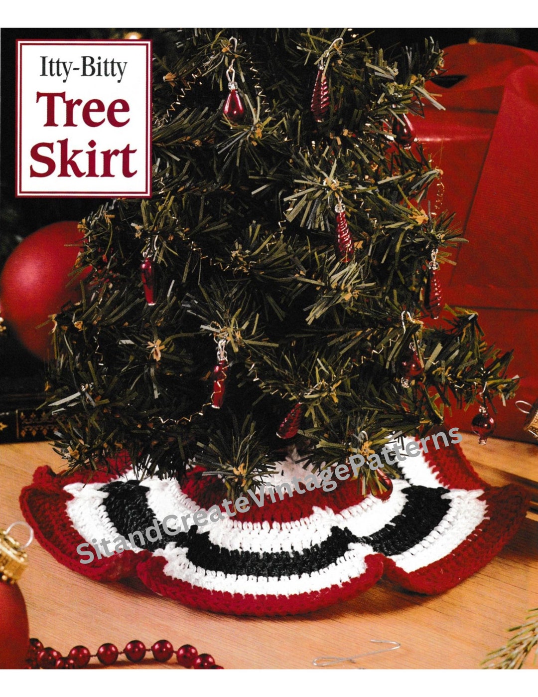 Vintage Crochet Itty Bitty Tree Skirt - Etsy