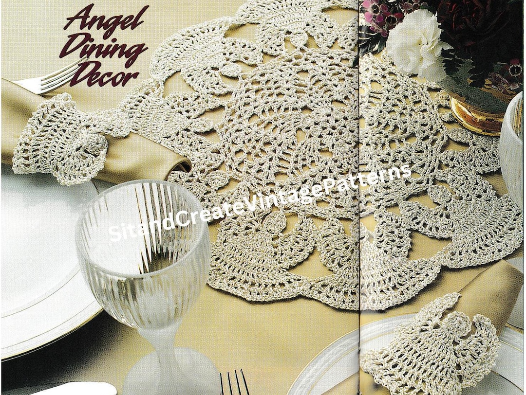 Vintage Crochet Angel Doily/napkin Rings - Etsy