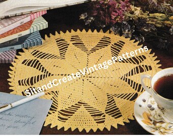 Vintage PDF Crochet Pattern for Giant Sunflower Doily Centerpiece ...