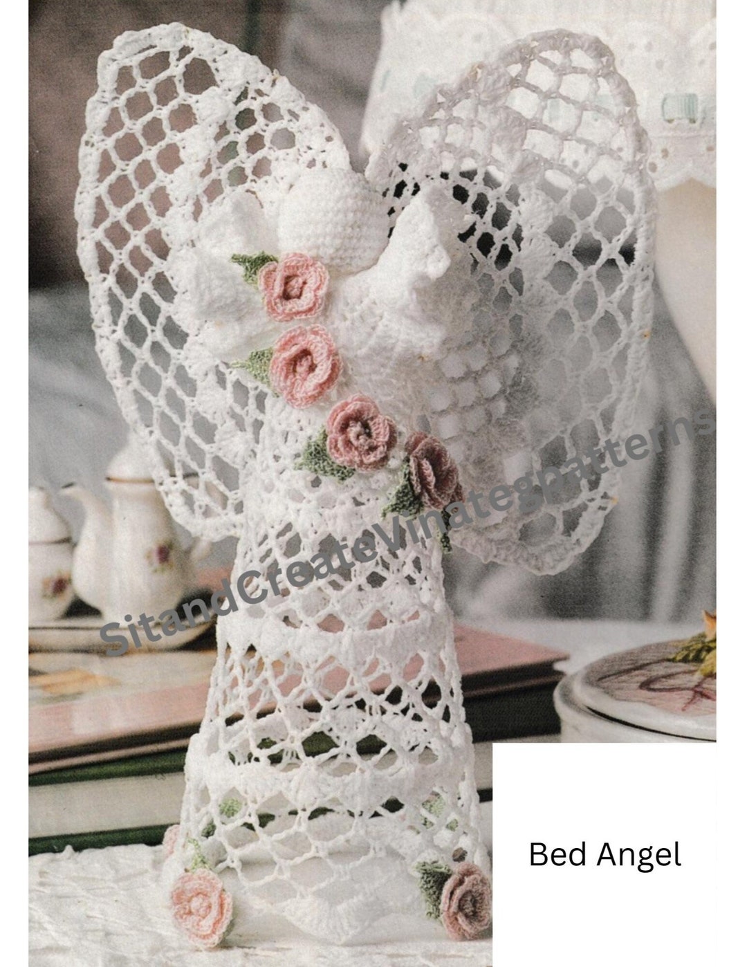 Vintage Crochet Bedside Angel - Etsy