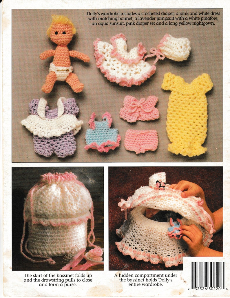 Vintage Crochet Dolly Tote-along Bassinet - Etsy