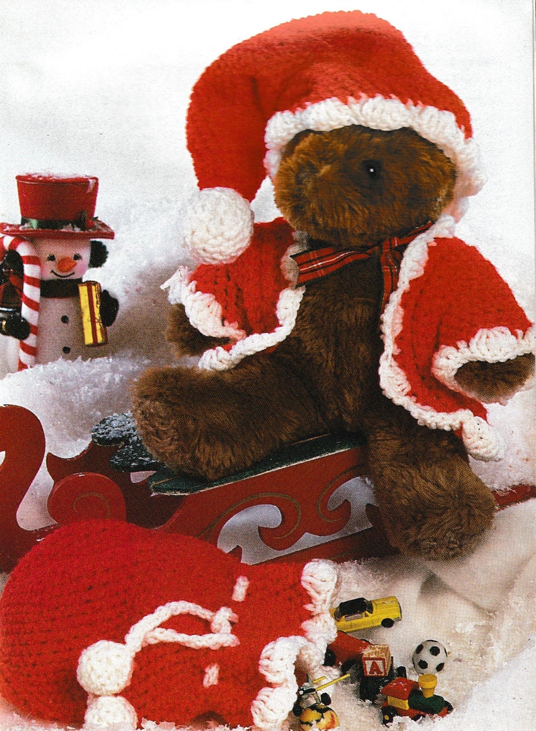 Vintage Crochet Christmas Bear Set - Etsy