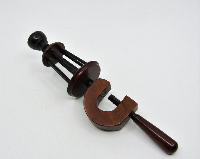 RARE Gorgeous Antique Wooden Thread Winder With Table Clamp 1800s Two ...