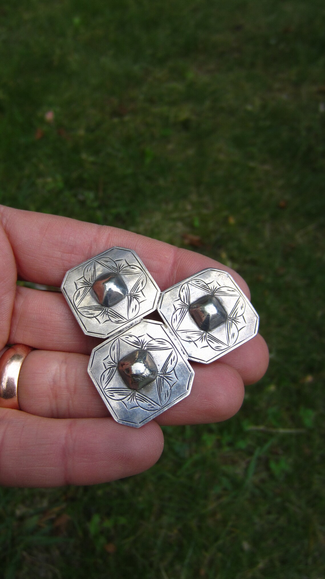 Antique Swedish Silver Folk Costume Brooch Made of Three Buttons Maker ...