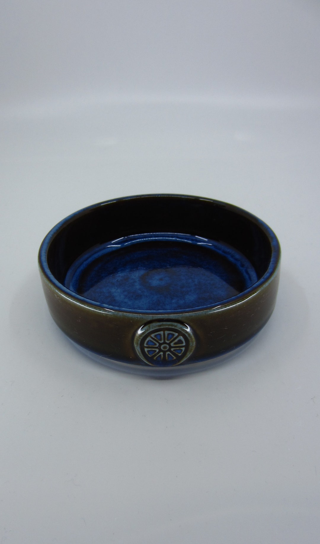Vintage Danish Soholm Stentoj Maria Philippi Blue Glazed Round Tray ...