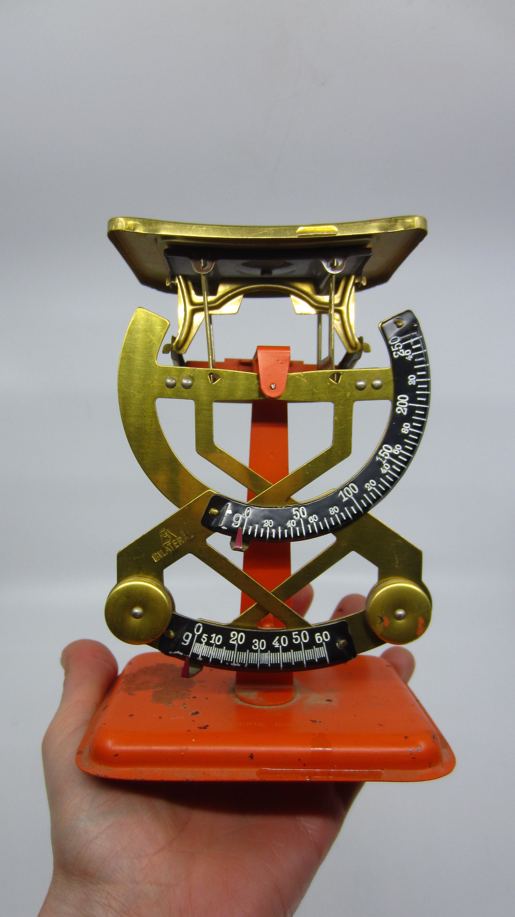 Vintage Orange Postal Bilateral Scale Charming & Funky Industrial ...