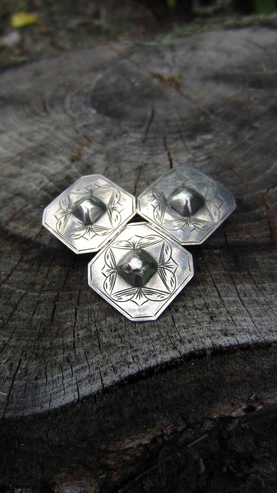 Antique Swedish Silver Folk Costume Brooch Made of Three Buttons Maker ...