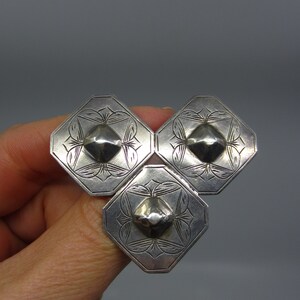 Antique Swedish Silver Folk Costume Brooch Made of Three Buttons Maker ...