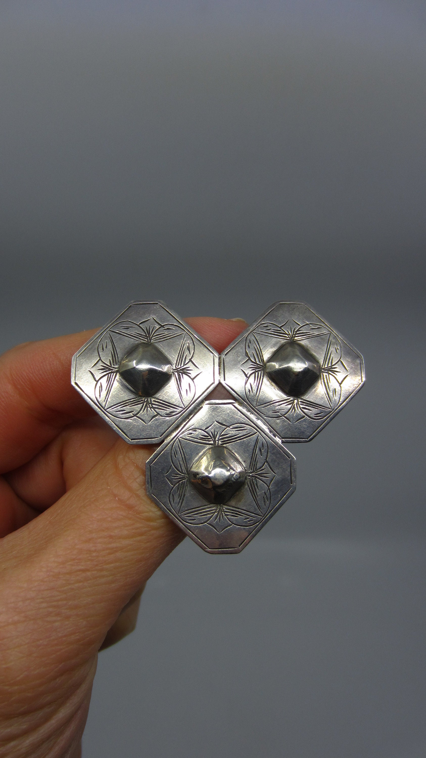 Antique Swedish Silver Folk Costume Brooch Made of Three Buttons Maker ...