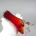 Vintage Red / Orange / Clear Glass Vase Oread? Japan? 1970s Organic ...