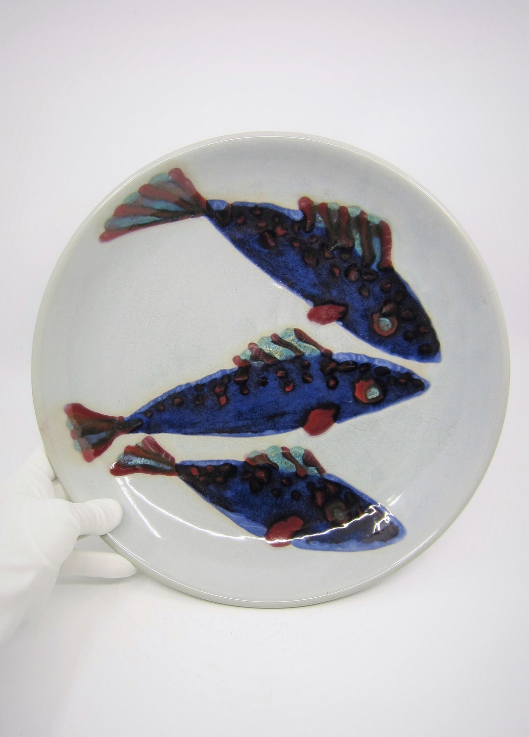 Vintage Swedish Gabriel Large Heavy Glazed Ceramic Wall Plate / Bowl ...