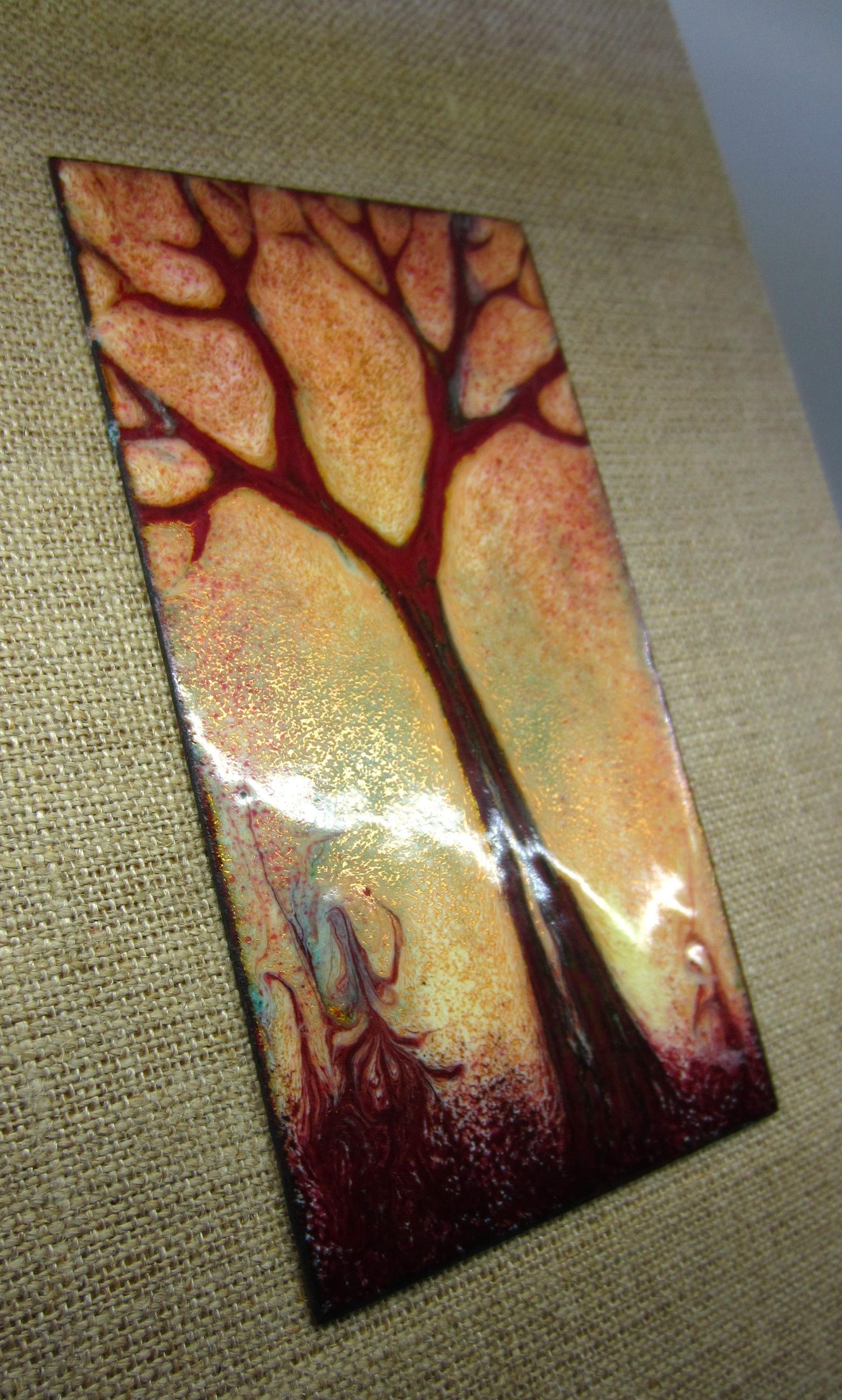Vintage Swedish Tage Lindgren Small Enamel Tree Plaque 1960s 1970s ...
