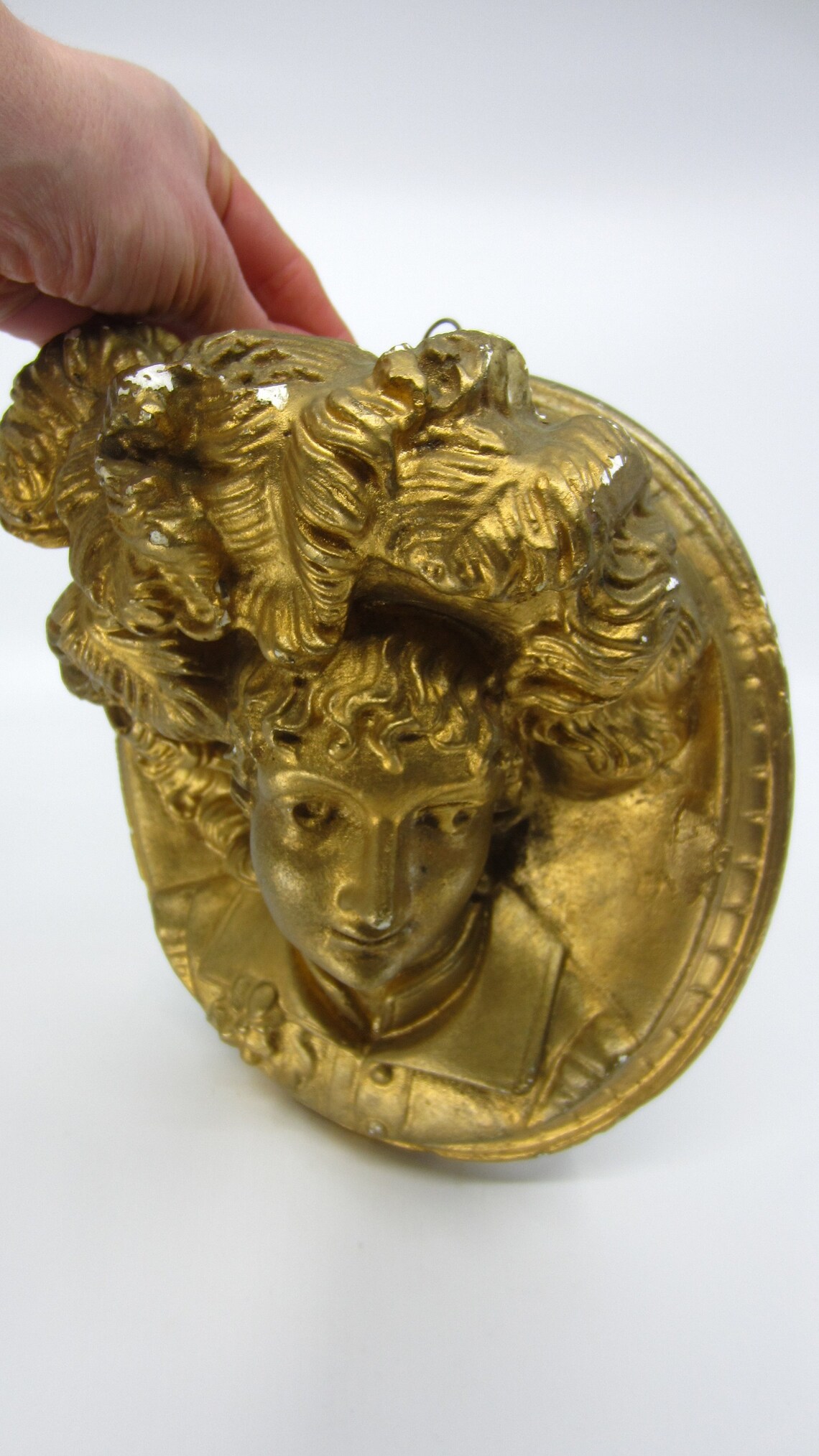 Lovely Vintage / Antique Oval Gilt Plaster Wall Plaque With a - Etsy