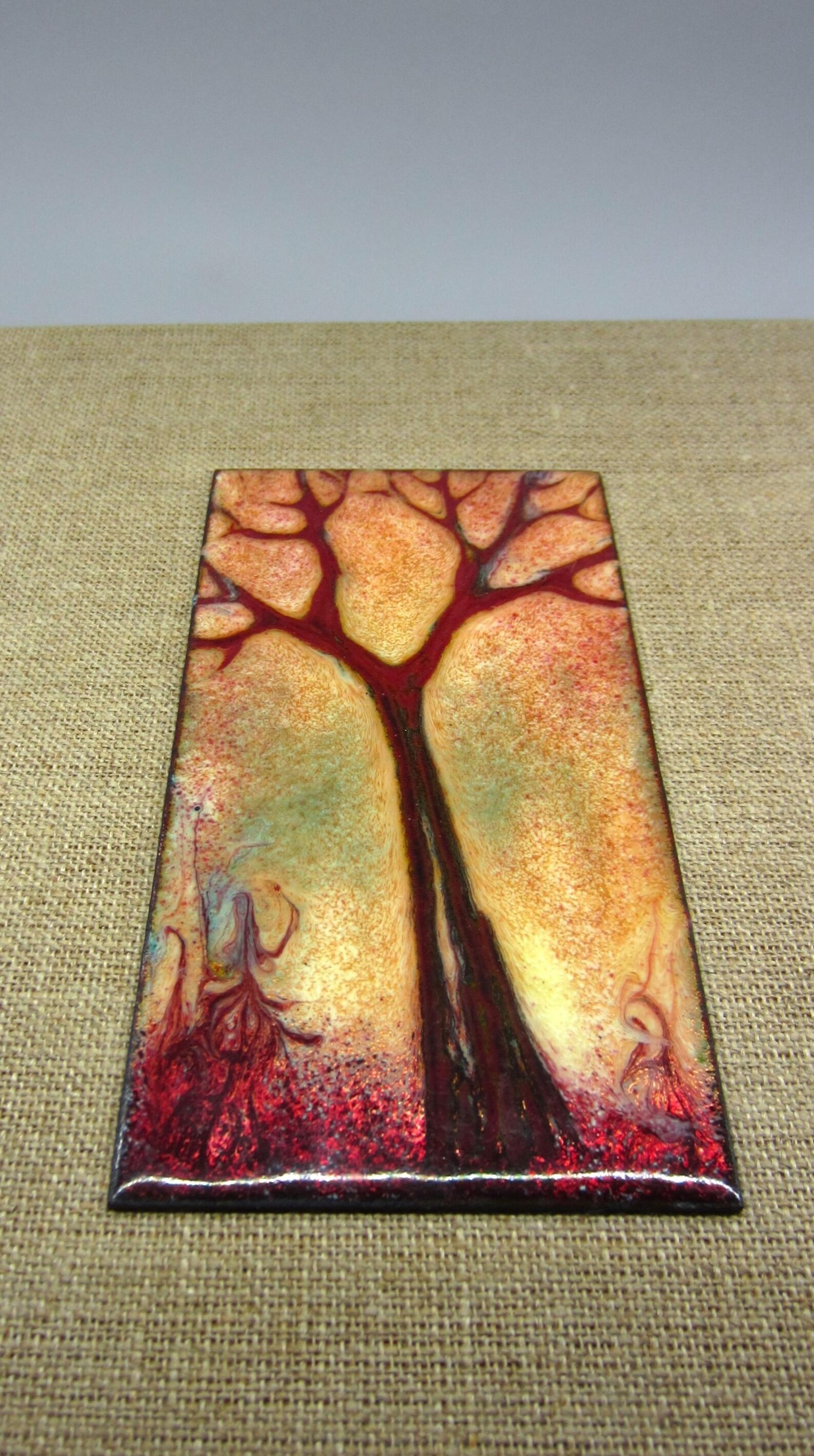 Vintage Swedish Tage Lindgren Small Enamel Tree Plaque 1960s 1970s ...