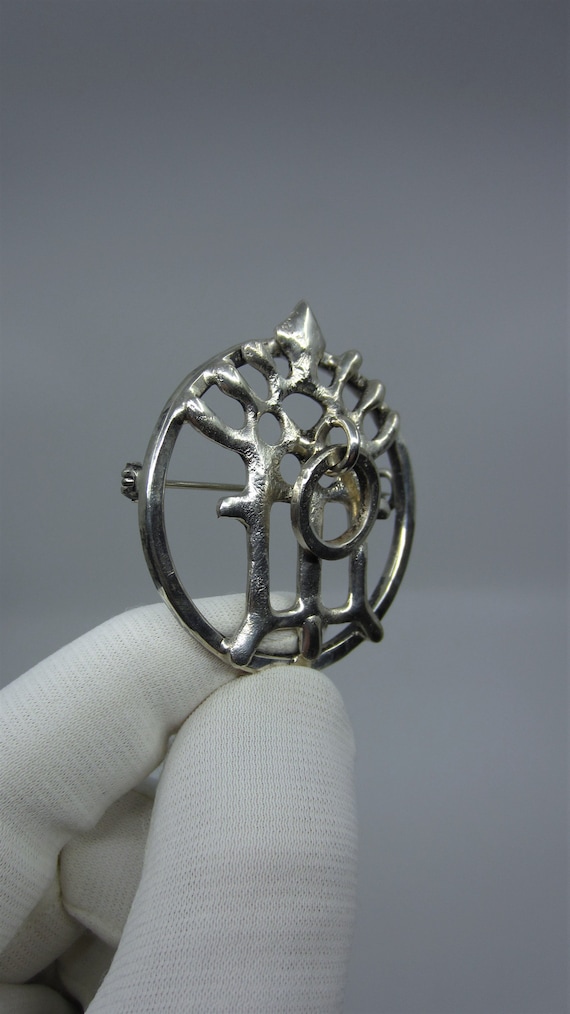 Vintage Norwegian Frank Juhls silver brooch Nordic mo… - Gem