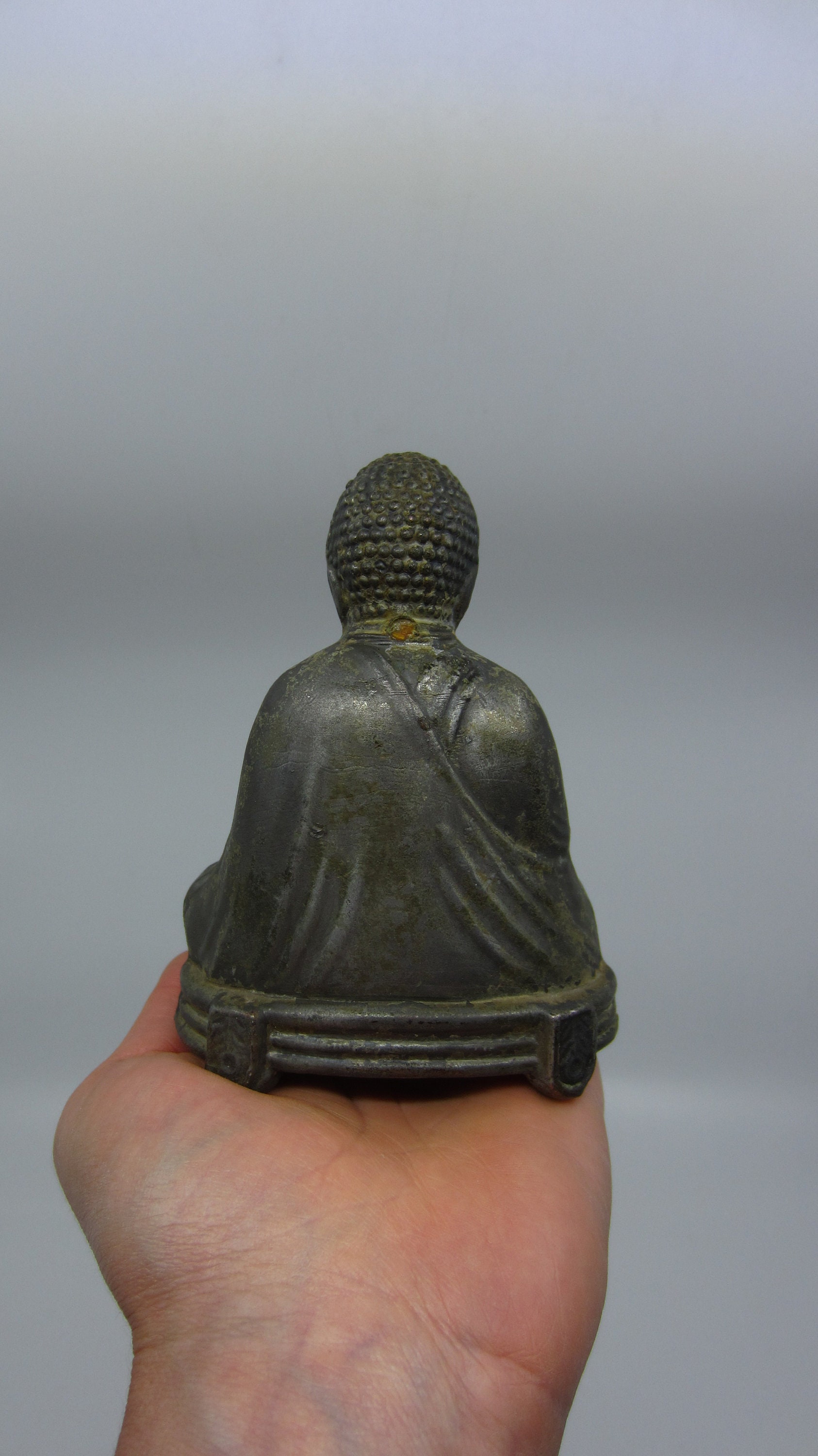 Vintage Japanese cast metal Buddha figurine Originally an oil | Etsy