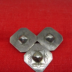 Antique Swedish Silver Folk Costume Brooch Made of Three Buttons Maker ...