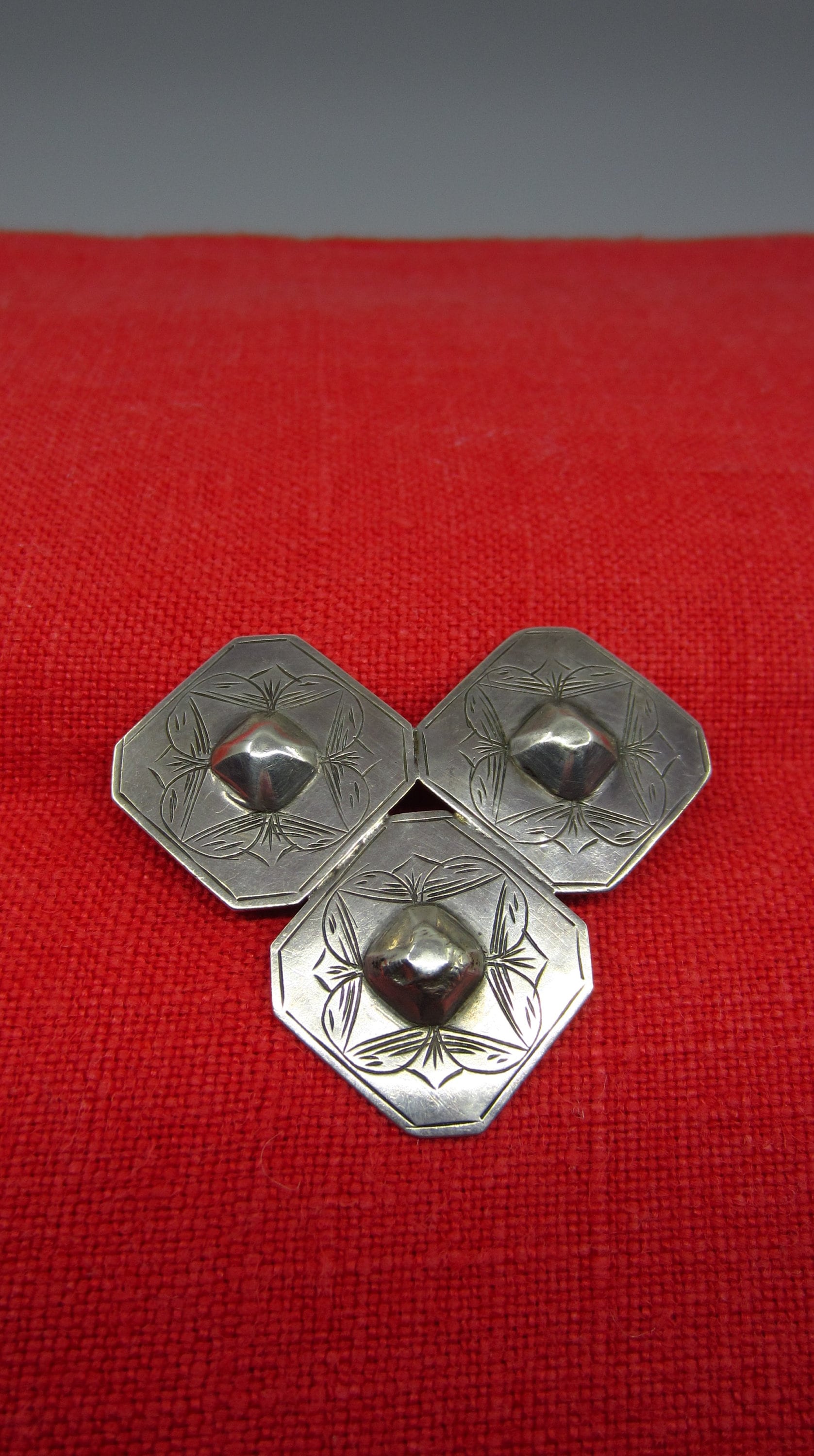 Antique Swedish Silver Folk Costume Brooch Made of Three Buttons Maker ...