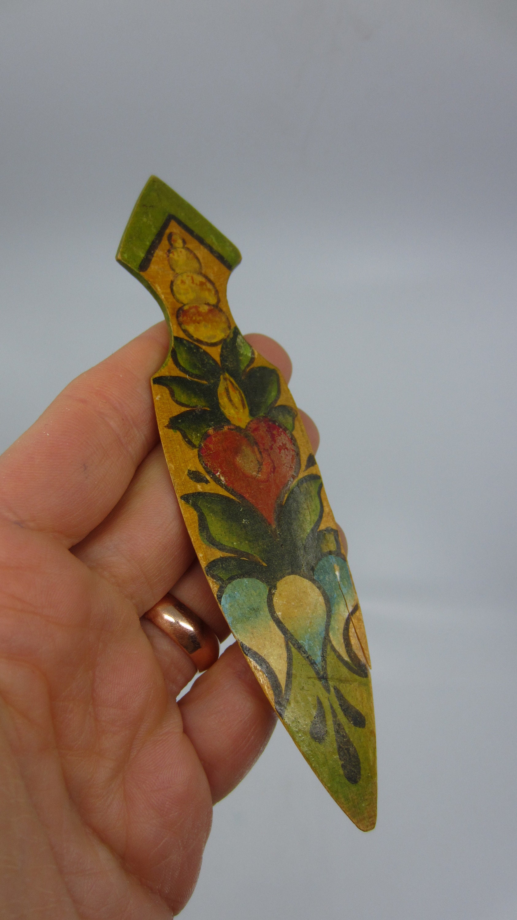 Vintage Swedish Small Wooden Bookmark / Decoration Hand | Etsy