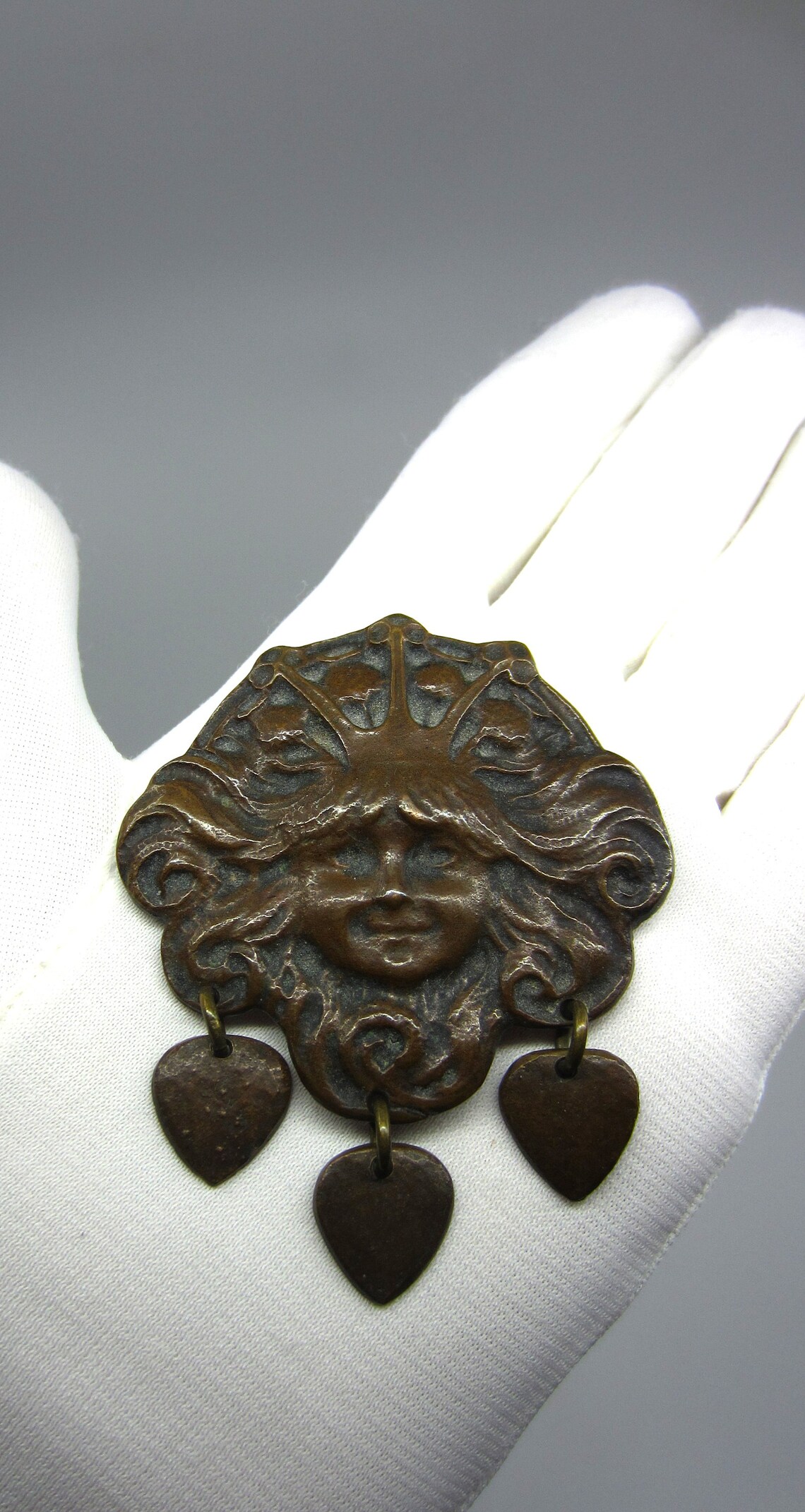 Antique Swedish Large Copper Brooch Little Princess Designer Otto Jahrl ...