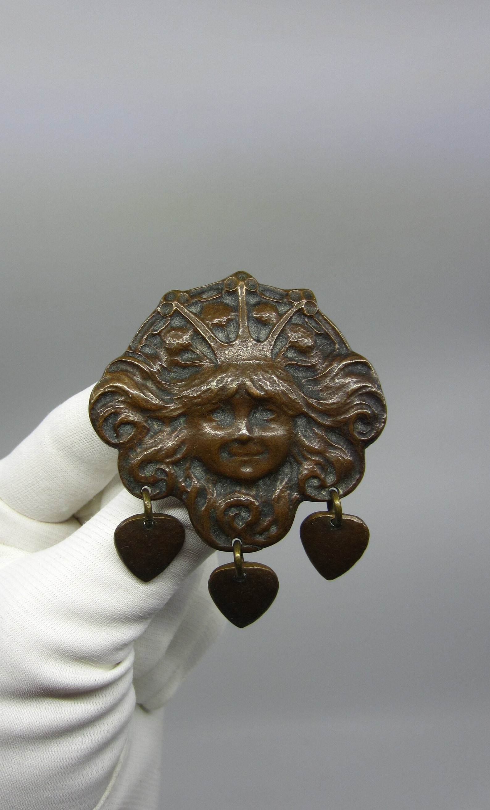 Antique Swedish Large Copper Brooch Little Princess Designer Otto Jahrl ...