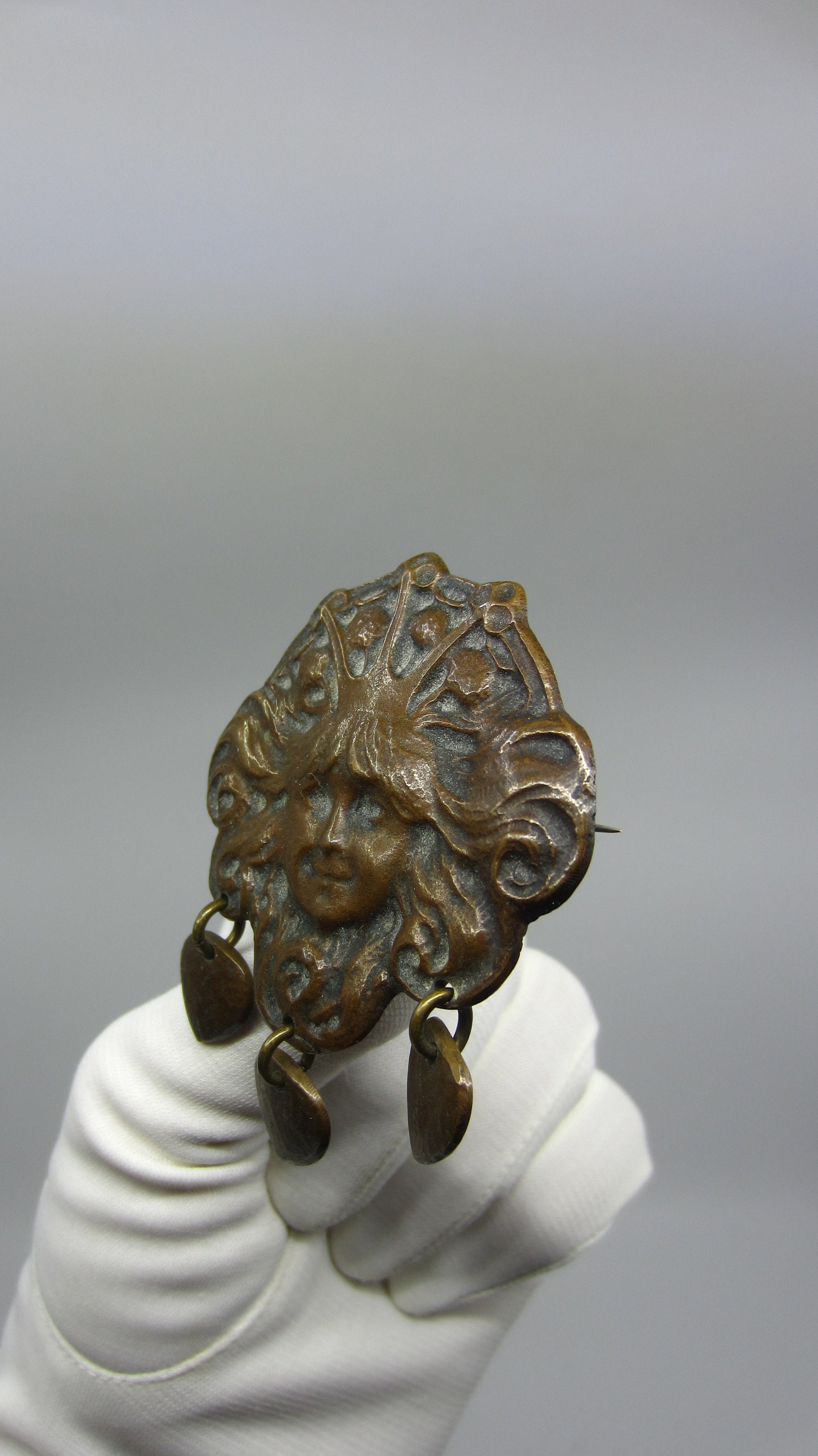 Antique Swedish Large Copper Brooch Little Princess Designer Otto Jahrl ...