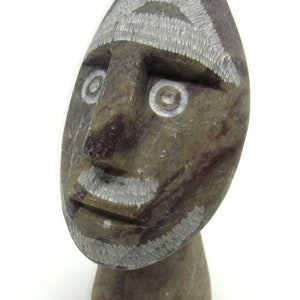 Vintage Morrocan Hand Carved Stone Head Sculpture Tribal Style Figurine ...