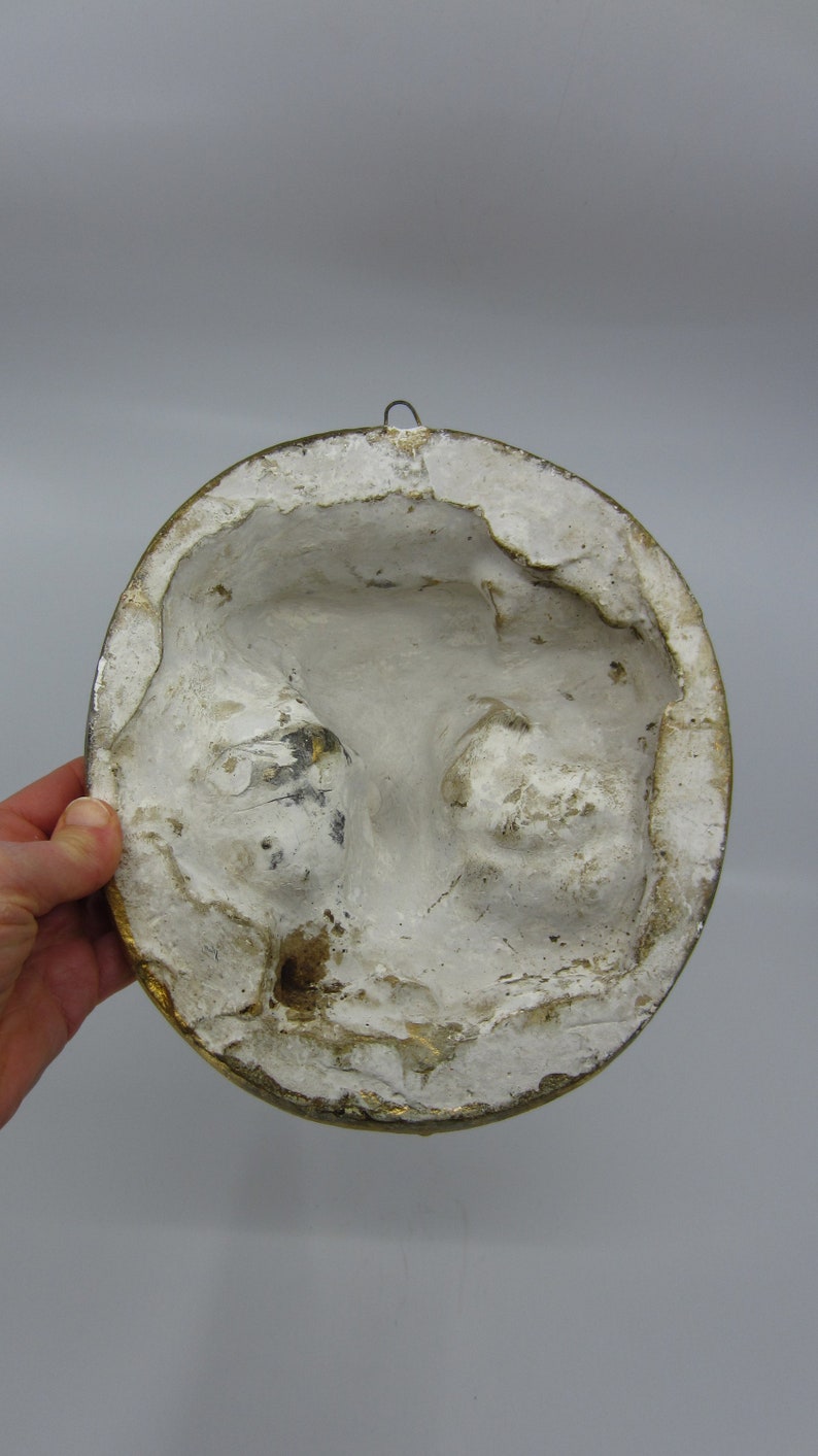 Lovely Vintage / Antique Oval Gilt Plaster Wall Plaque With a - Etsy