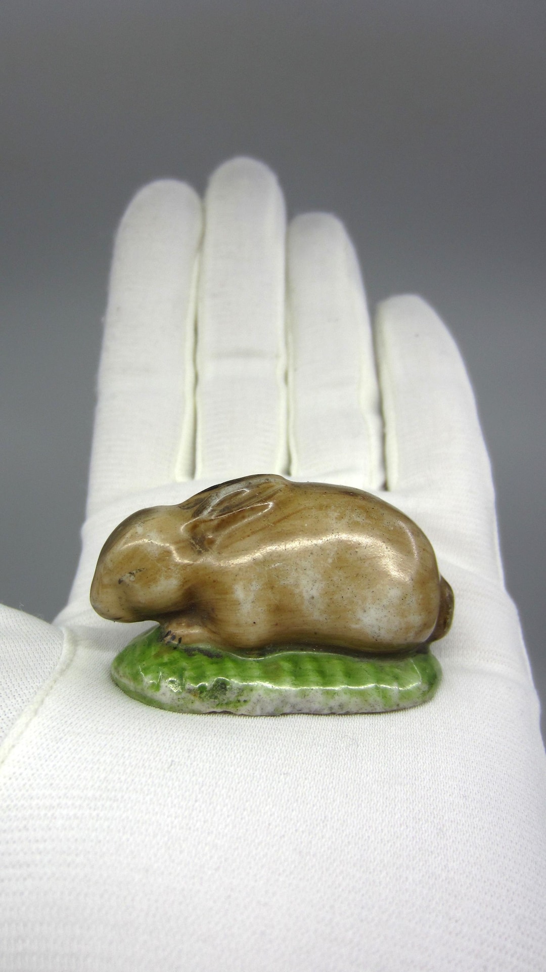 Antique Hand Painted Porcelain Rabbit Miniature Figure 1700s Style ...