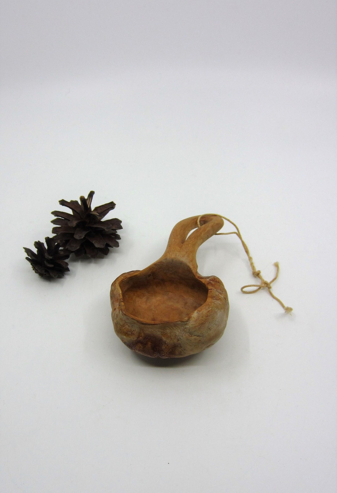 Small Vintage Swedish Burl Wood Hand Carved Guksi Drinking Cup / Vessel ...