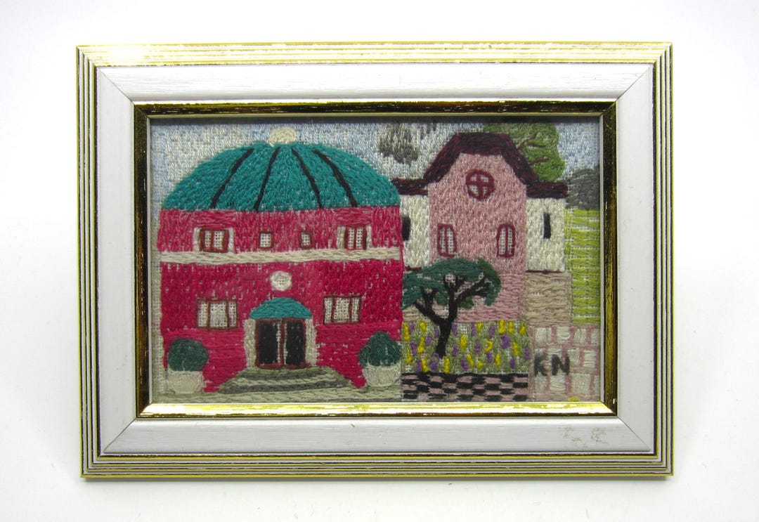 Vintage Swedish Kicki Nyander Small Embroidered Picture Cute Whimsical ...