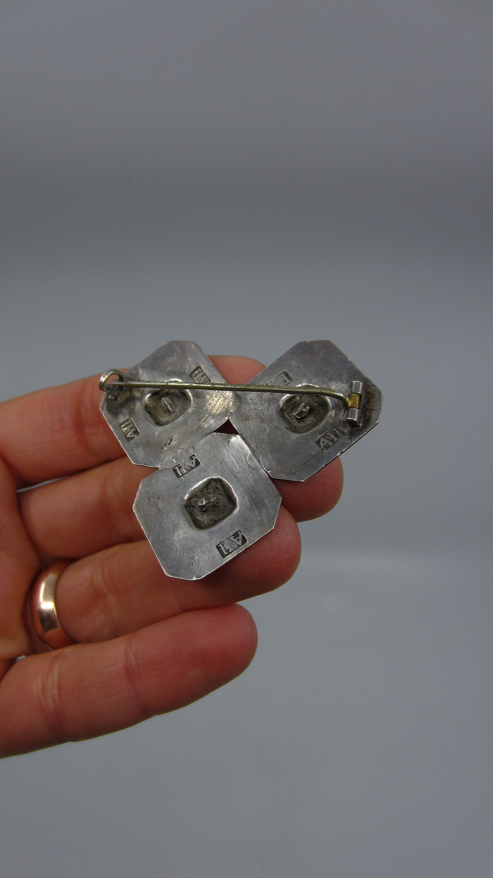 Antique Swedish Silver Folk Costume Brooch Made of Three Buttons Maker ...