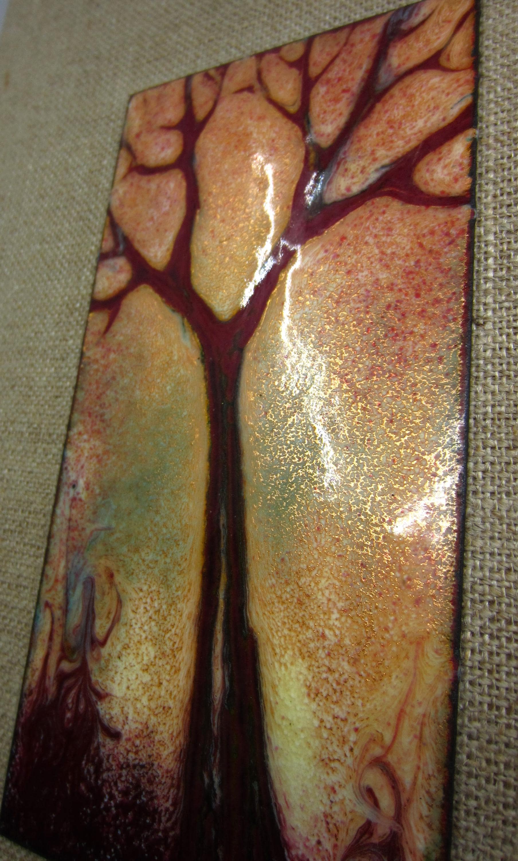 Vintage Swedish Tage Lindgren Small Enamel Tree Plaque 1960s 1970s ...