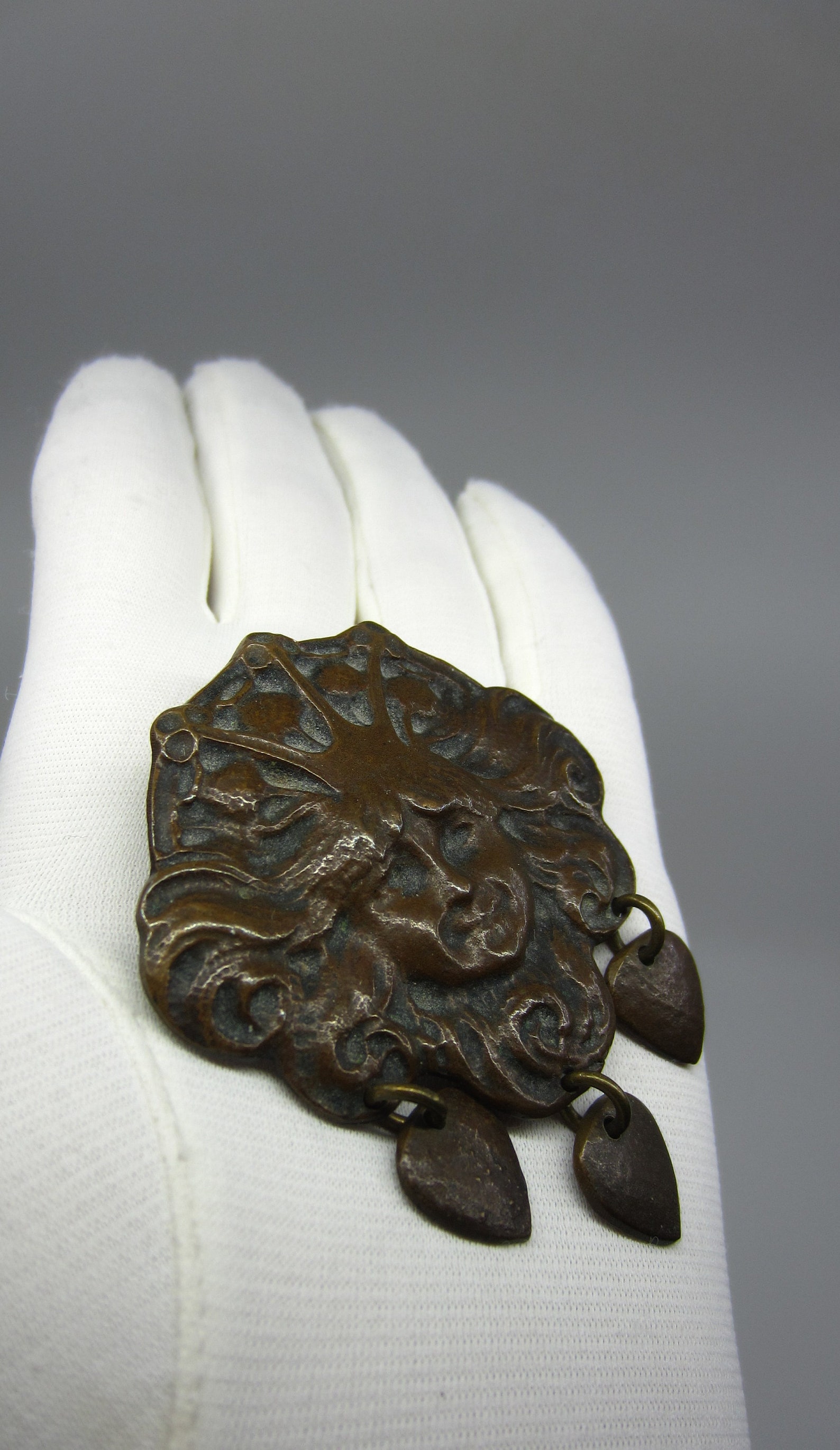 Antique Swedish Large Copper Brooch Little Princess Designer Otto Jahrl ...