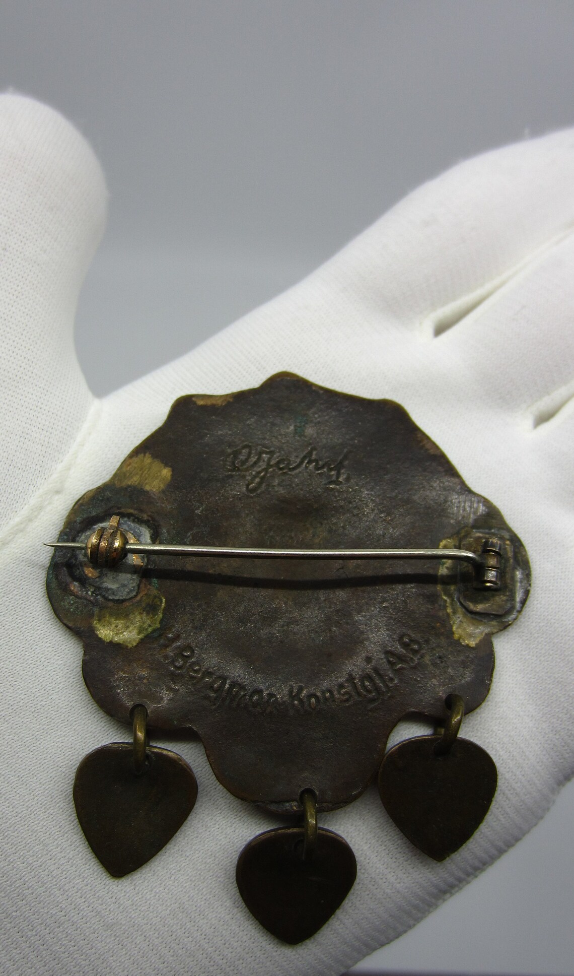Antique Swedish Large Copper Brooch Little Princess Designer Otto Jahrl ...