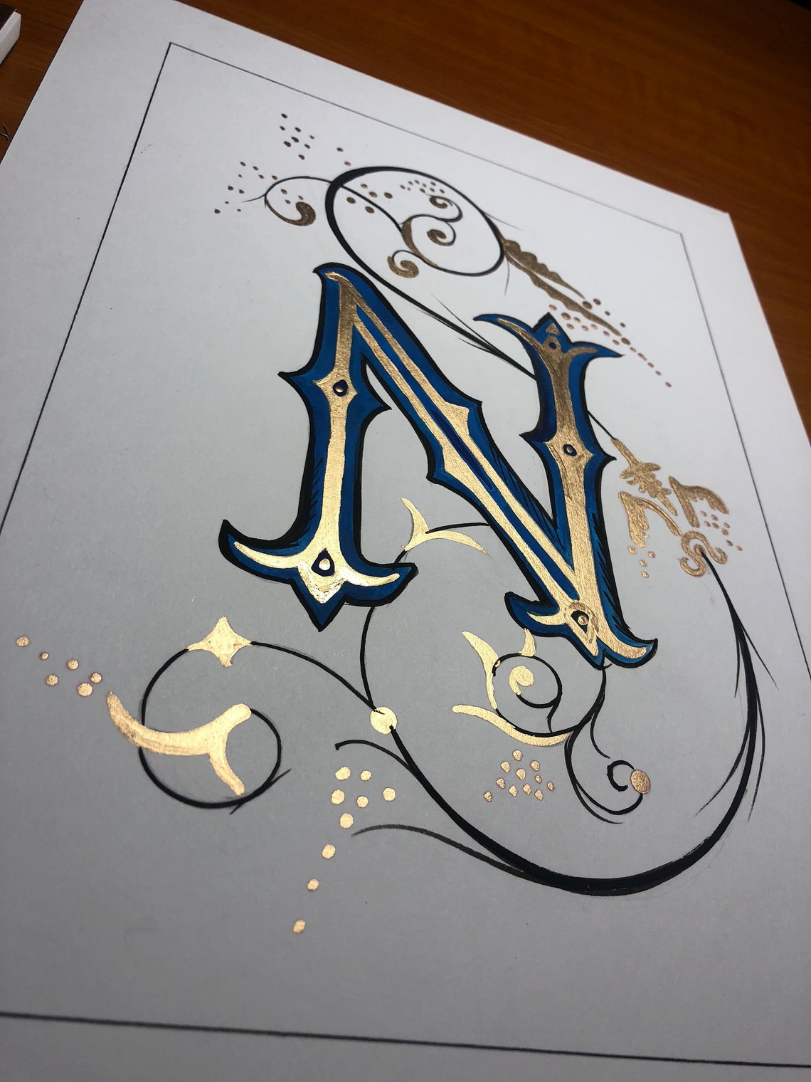 Illuminated Capital N Letter - Etsy