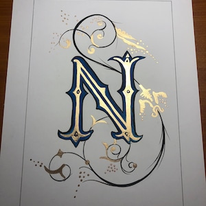 Illuminated Capital N Letter - Etsy