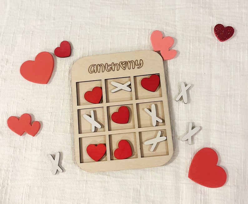 Personalized Valentines Day Tic Tac Toe Game - Etsy